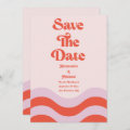 Modern Retro Pink And Orange Typography Wedding Sa Save The Date | Zazzle