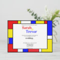 Modern Retro Primary Colors Geometric Art Invitation | Zazzle