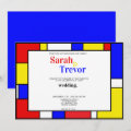 Modern Retro Primary Colors Geometric Art Invitation | Zazzle