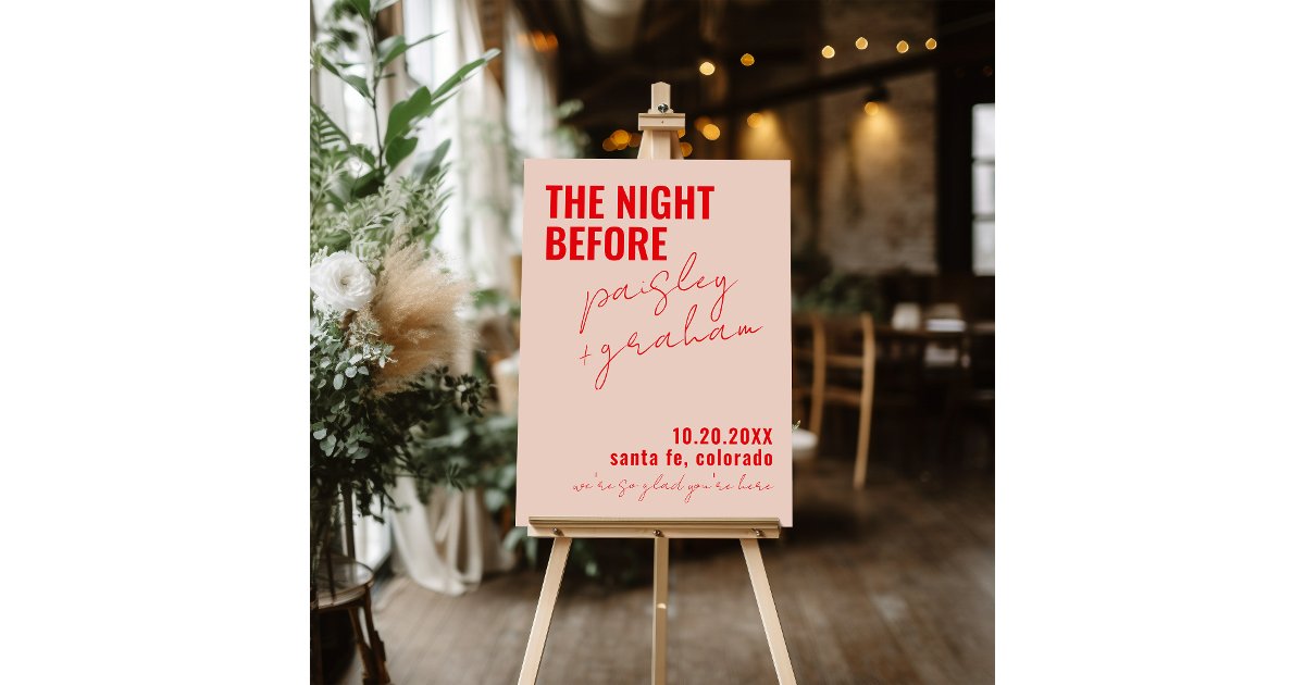 Modern Retro Rehearsal Dinner Welcome Sign | Zazzle