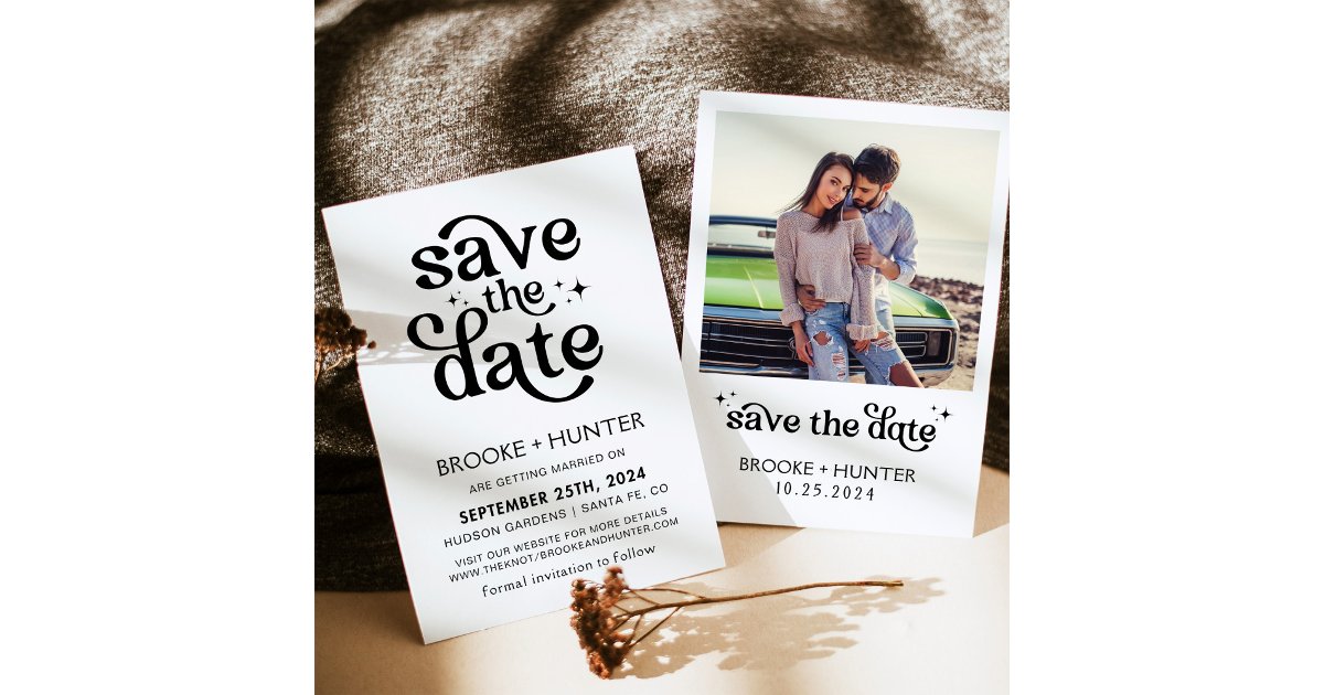 Modern Retro Save The Date | Wedding Invite | Zazzle