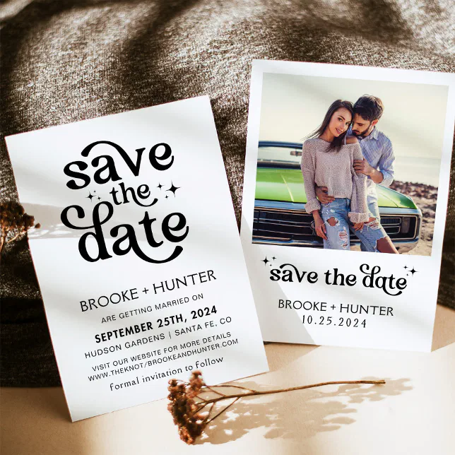 Modern Retro Save The Date | Wedding Invite | Zazzle