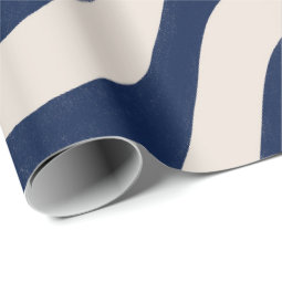 Modern Retro Summer Blue Waves Stripes Wrapping Paper | Zazzle