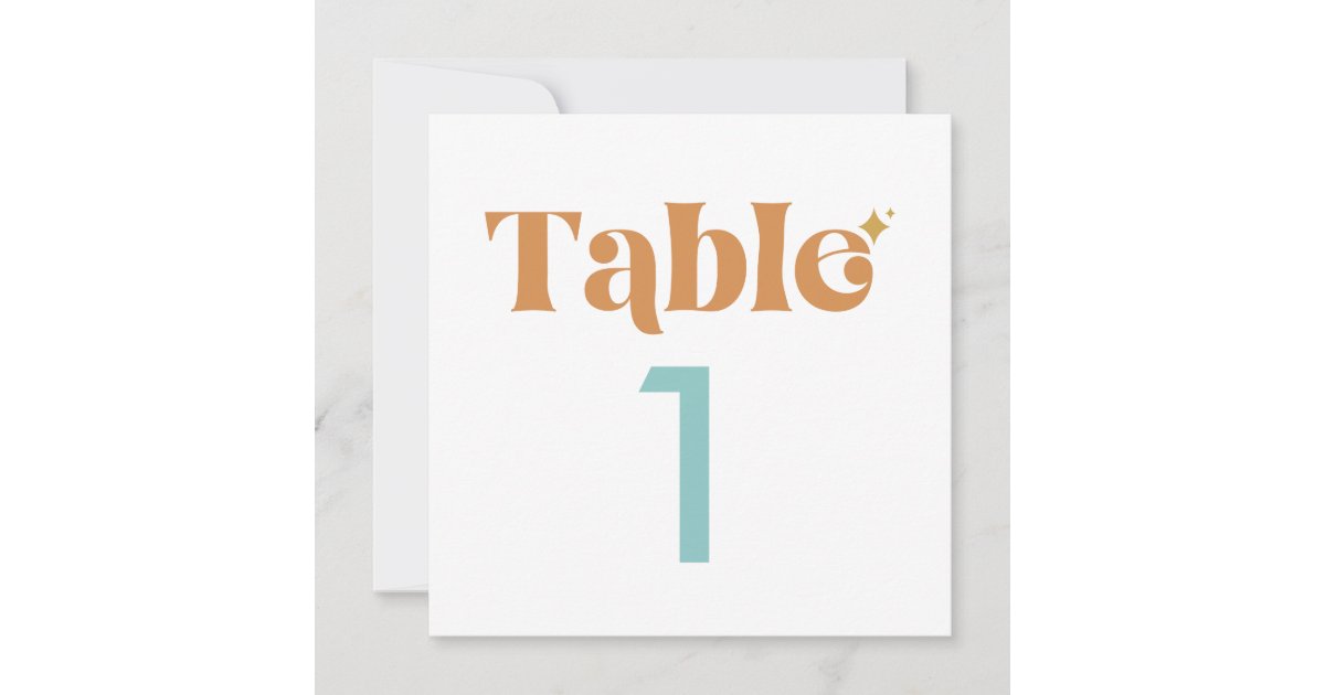 Modern Retro Table Numbers | Zazzle