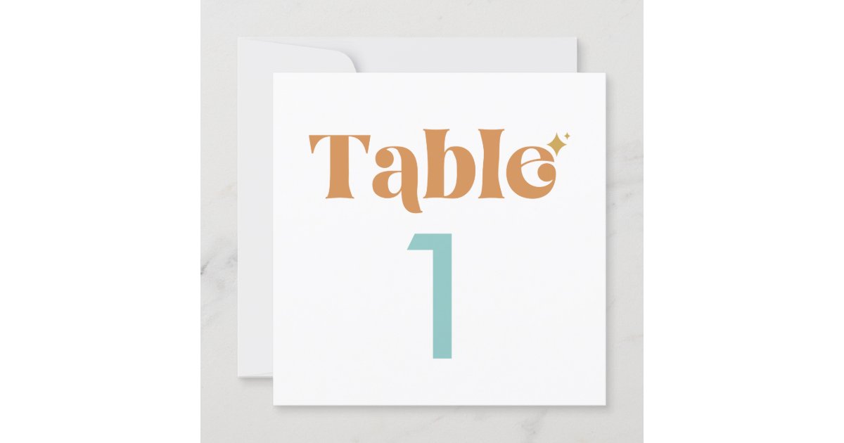 Modern Retro Table Numbers | Zazzle