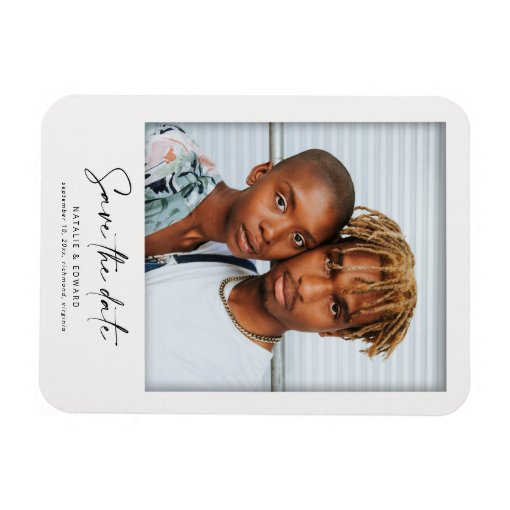Modern retro vintage film frame wedding magnet | Zazzle