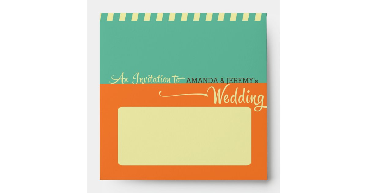 Modern Retro Vinyl Record Wedding Envelope | Zazzle