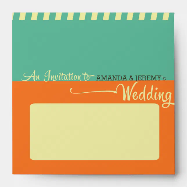Modern Retro Vinyl Record Wedding Envelope | Zazzle
