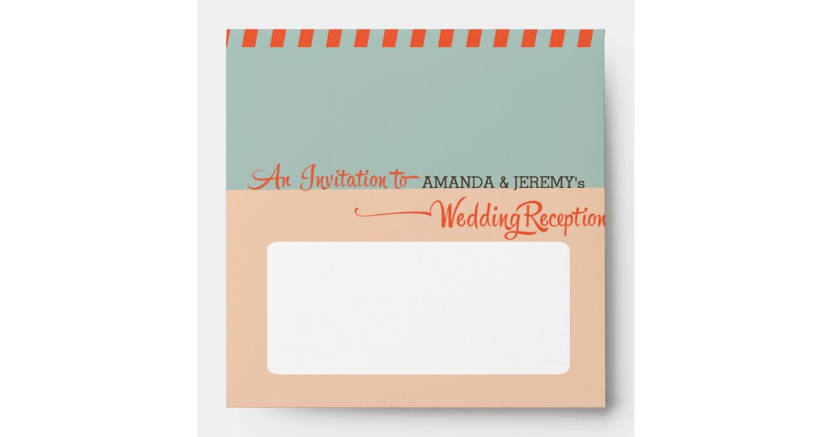 Modern Retro Vinyl Record Wedding Reception Envelope | Zazzle