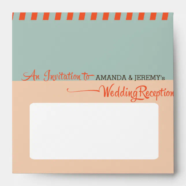 Modern Retro Vinyl Record Wedding Reception Envelope | Zazzle