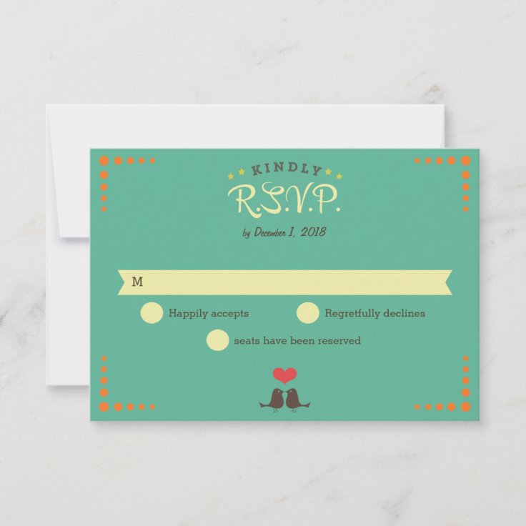 Modern Retro Vinyl Record Wedding RSVP Card | Zazzle