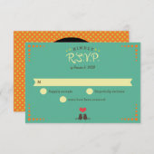 Modern Retro Vinyl Record Wedding RSVP Card | Zazzle