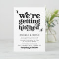 Modern Retro We're Getting Hitched Wedding Invite | Zazzle