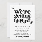 Modern Retro We're Getting Hitched Wedding Invite | Zazzle