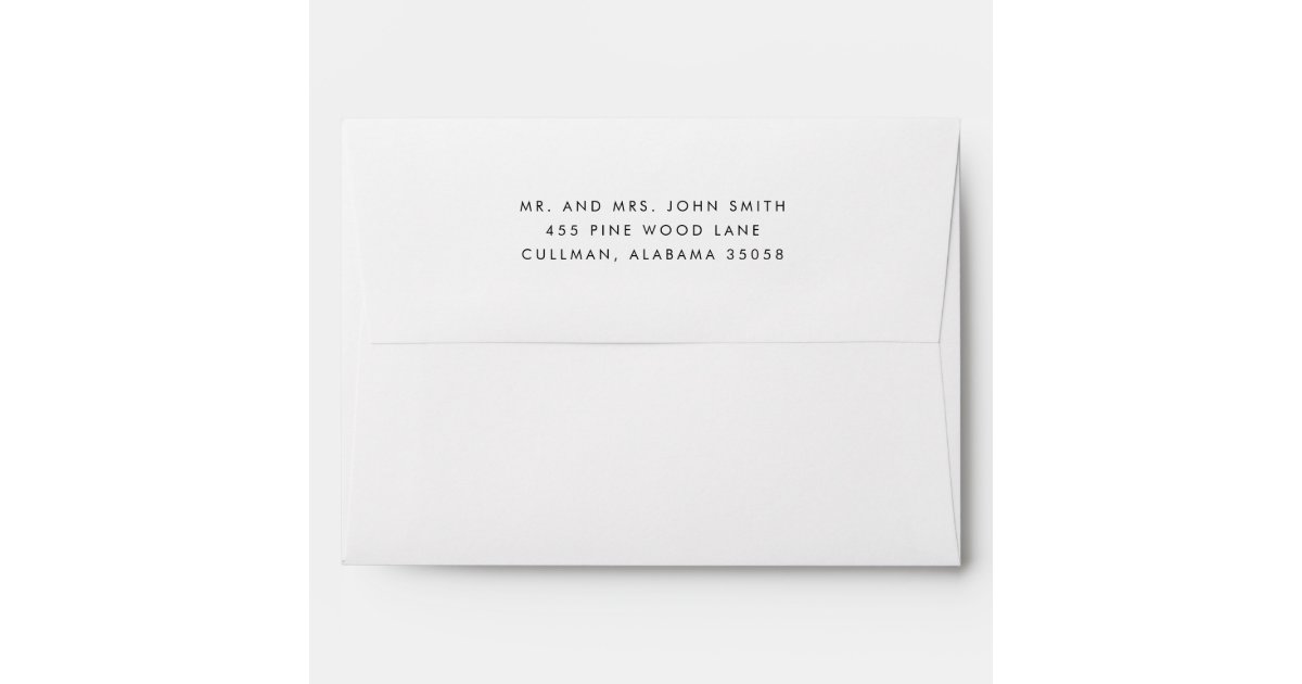 Modern Return Address on Back Flap Envelope | Zazzle