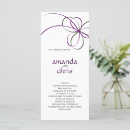 Modern Ribbon Wedding Program | Zazzle