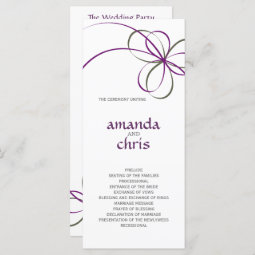 Modern Ribbon Wedding Program | Zazzle
