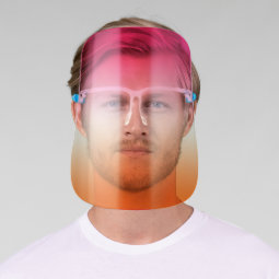 Modern Right Pink and Orange Ombre Face Shield | Zazzle