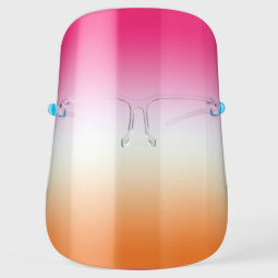 Modern Right Pink and Orange Ombre Face Shield | Zazzle