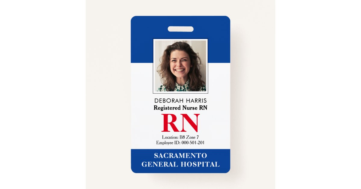 Modern RN Nurse Badge | Zazzle