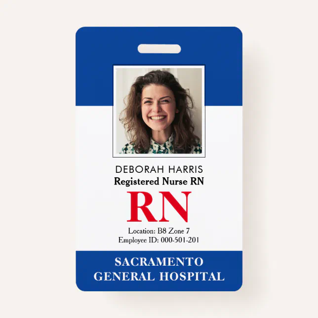 Modern RN Nurse Badge | Zazzle