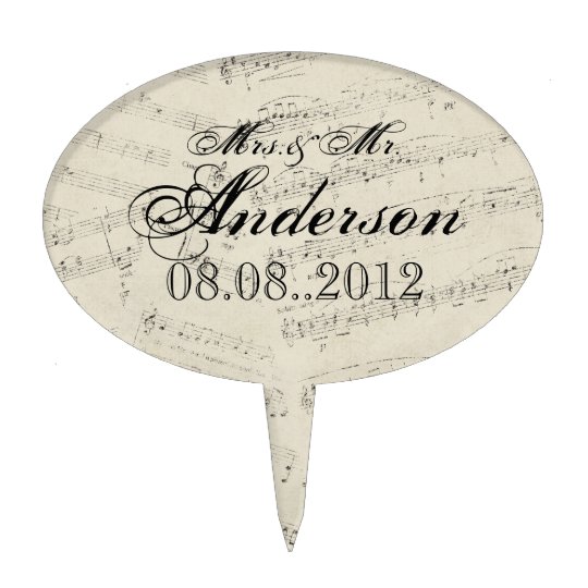 Modern Romantic Music notes Music Wedding Cake Topper | Zazzle.com