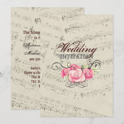Modern Romantic Music notes Music Wedding Invitation | Zazzle