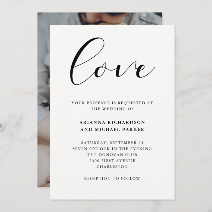 Modern Romantic | Photo Back Wedding Invitation | Zazzle.com