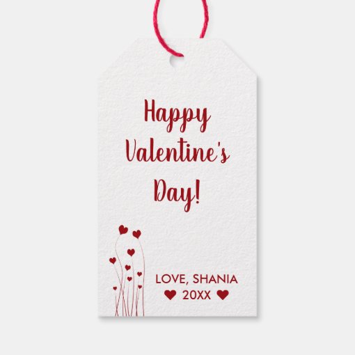 Modern Romantic Red White Love Hearts Gift Tags | Zazzle