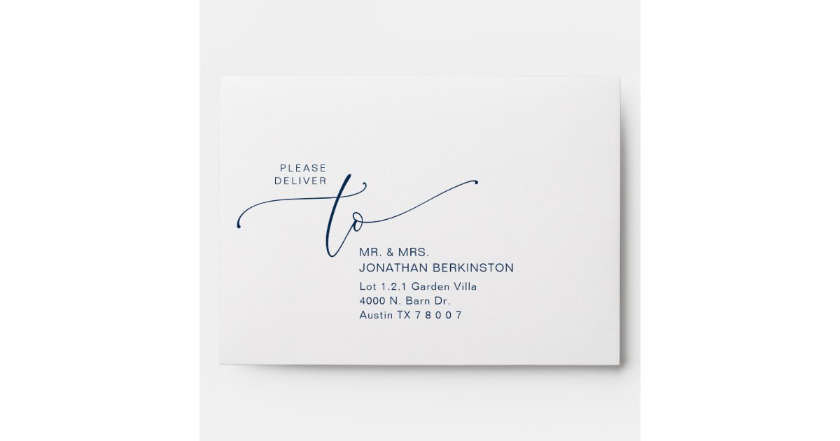 Modern Romantic Wedding Invitation Card Envelope | Zazzle