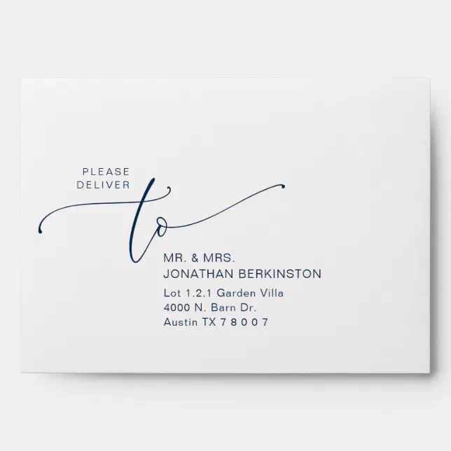 Modern Romantic Wedding Invitation Card Envelope | Zazzle