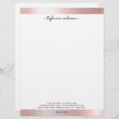 Modern Rose Gold Brushed Metallic Personalized Letterhead | Zazzle