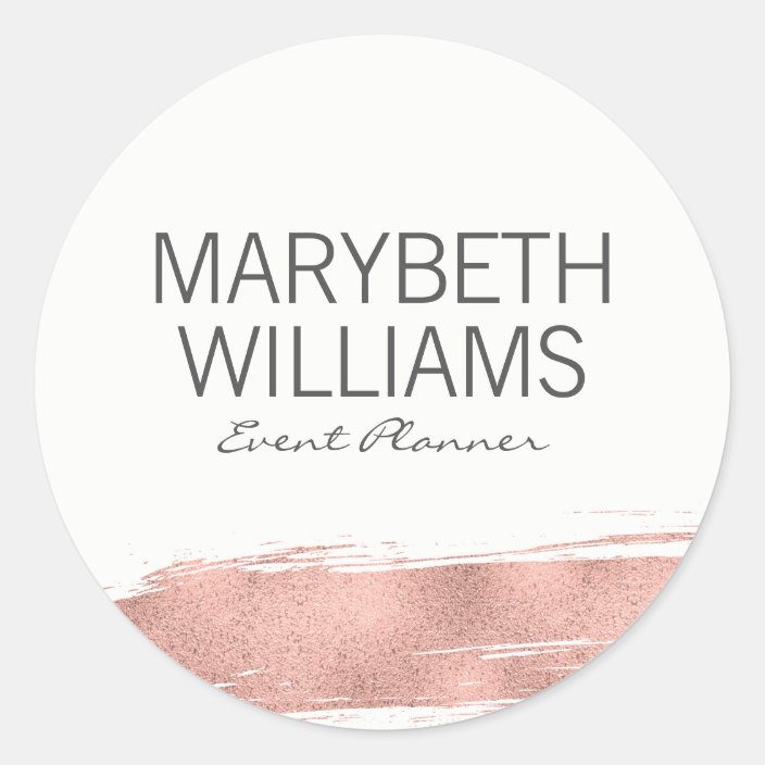 Modern Rose Gold Brushstroke Sticker | Zazzle.com