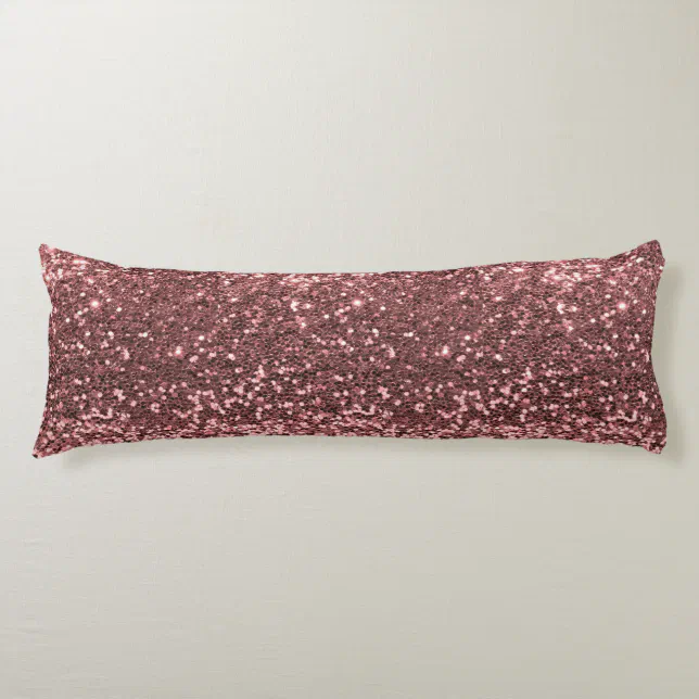 Modern Rose Gold Faux Glitter Pink Print Body Pillow | Zazzle