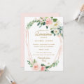 Modern Rose Gold Floral Wreath Quinceanera Invitation | Zazzle