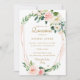 Modern Rose Gold Floral Wreath Quinceanera Invitation | Zazzle