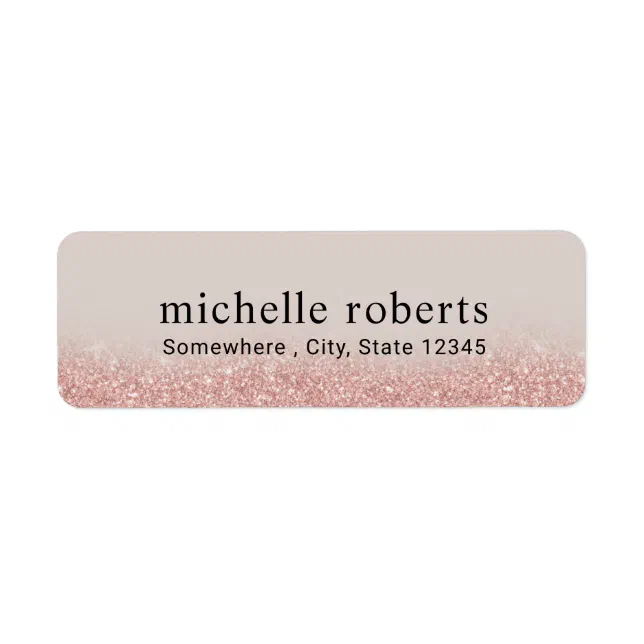 Modern Rose Gold Glitter Professional Label | Zazzle