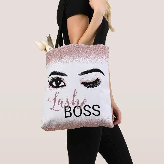 Modern Rose Gold Lash Boss Eyelash Extensions Tote Bag | Zazzle
