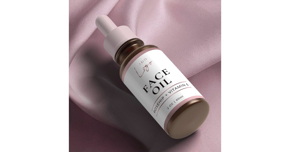 Modern Rose Gold Logo 2OZ Cosmetic Skincare Bottle Label | Zazzle