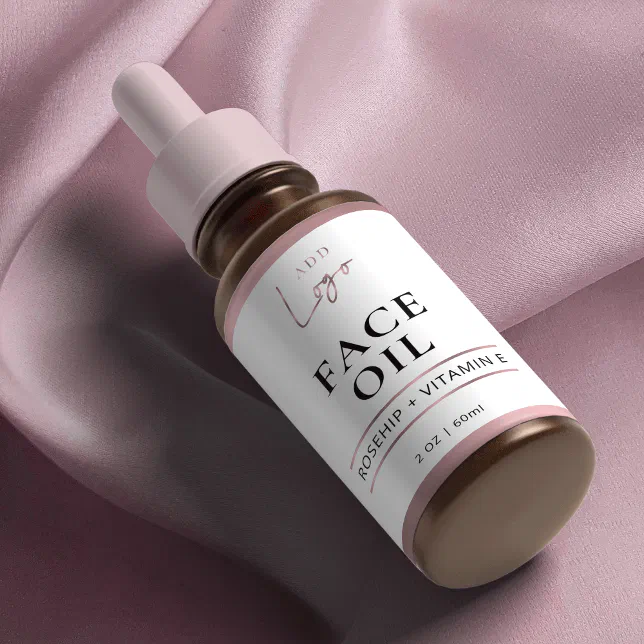 Modern Rose Gold Logo 2OZ Cosmetic Skincare Bottle Label | Zazzle