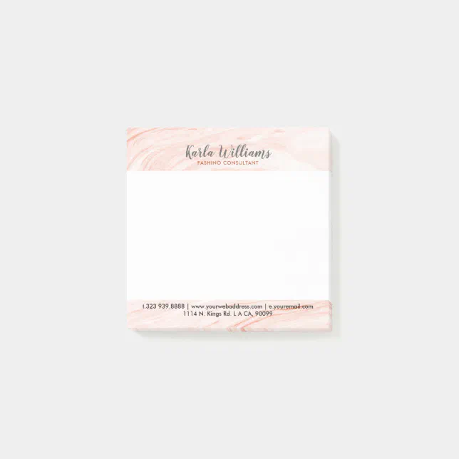 Modern Rose-gold Marble Swirls Post-it Notes | Zazzle
