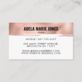 Modern Rose Gold Metallic Sparkle Chic Square Name Business Card | Zazzle