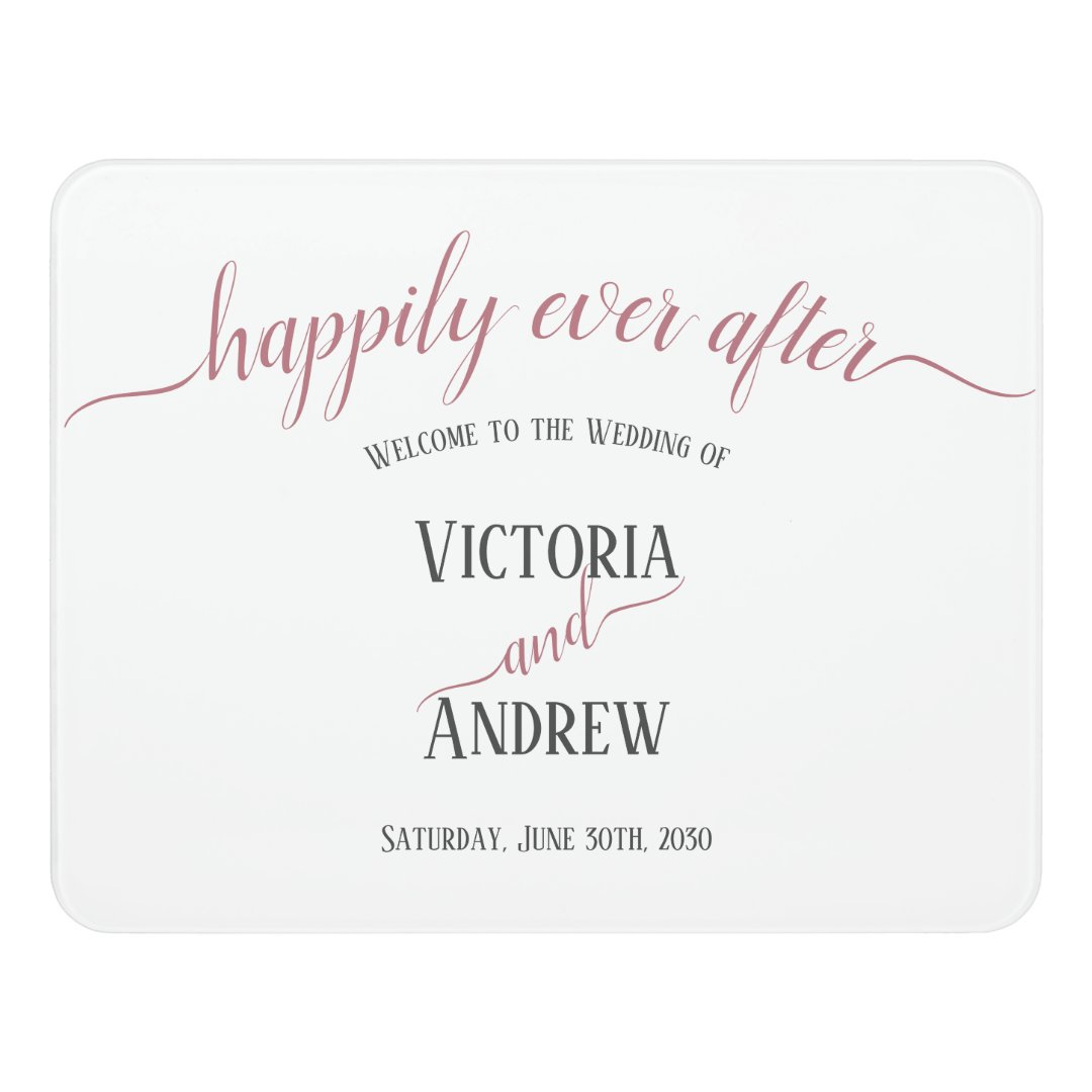 Modern Rose Gold Script Minimal Wedding Door Sign | Zazzle