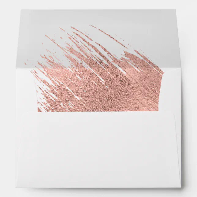 Modern Rose Gold Wedding Invitation Envelope | Zazzle