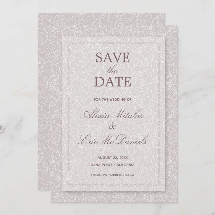 Modern Roses Elegant Wedding Save The Date | Zazzle