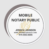 Modern Round Custom Mobile Notary Marketing Car Magnet | Zazzle