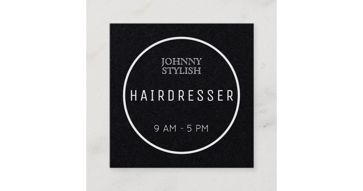 Modern round framed text square business card | Zazzle
