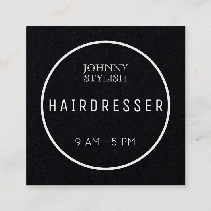 Modern round framed text square business card | Zazzle