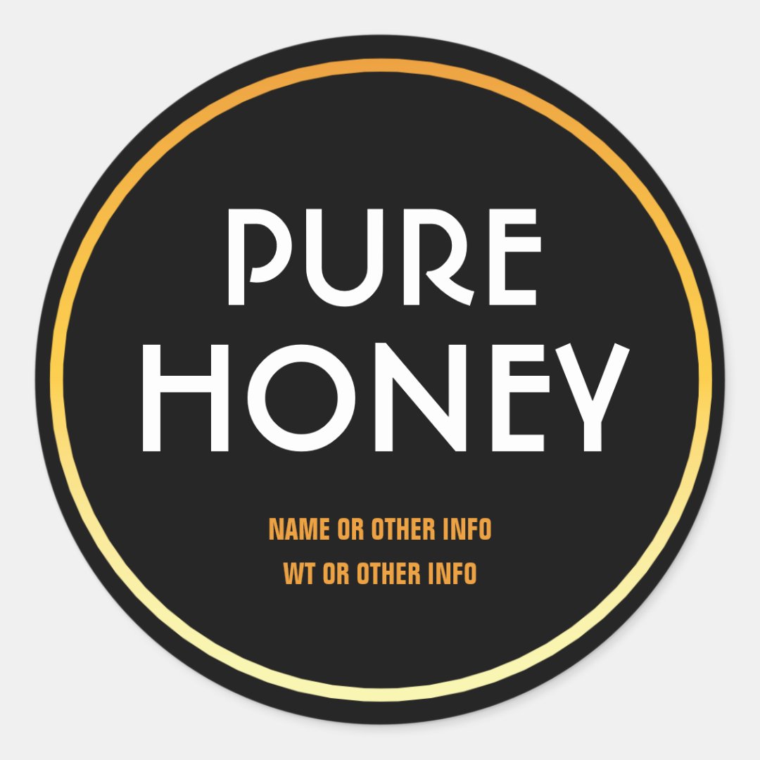 Modern Round Honey Jar Label | Zazzle
