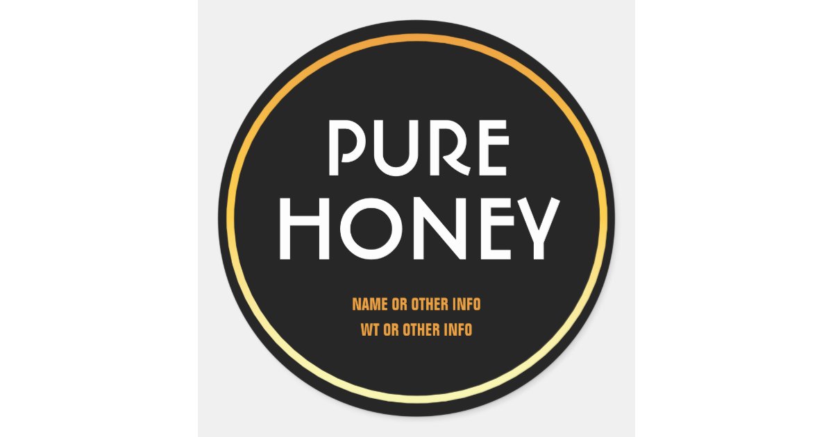 Modern Round Honey Jar Label | Zazzle